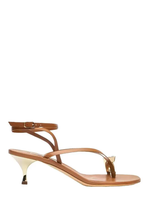 Casadei Julia Crystal-embellished Leather Sandals - Brown