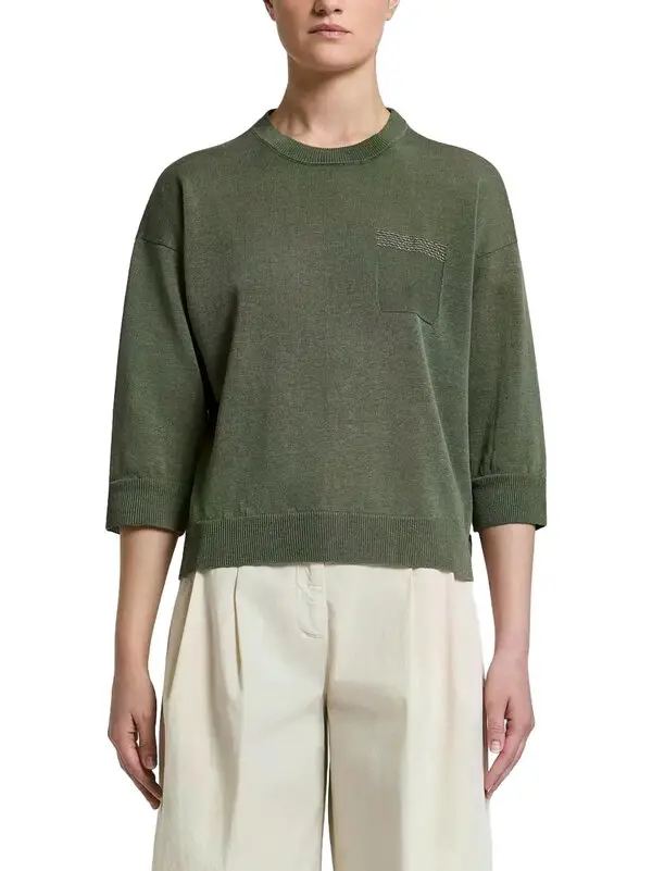 Peserico Bead-embellished Pocket Sweater - Green