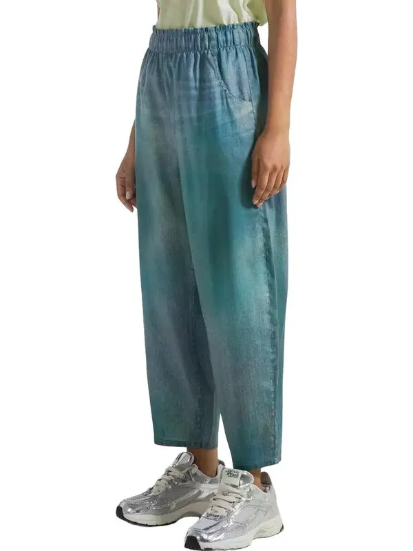 DEHA Elasticated-waist Wide Leg Trousers - Blue