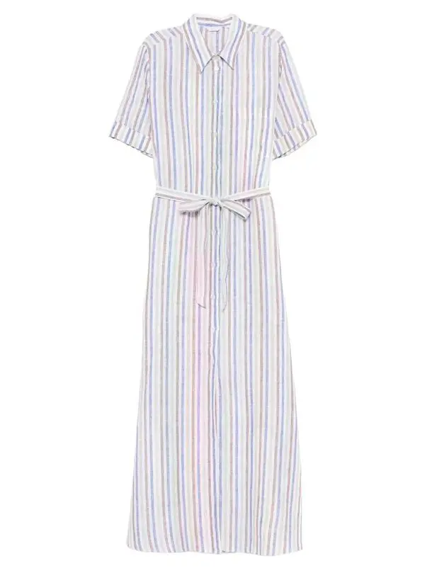 ROBERT FRIEDMAN Striped Maxi Shirtdress - White