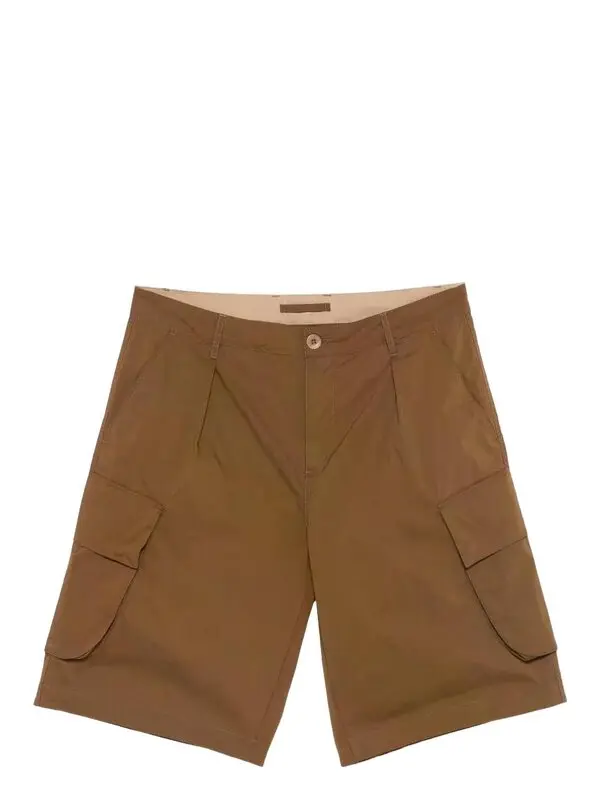 TEN C Pleated Cargo Shorts - Brown