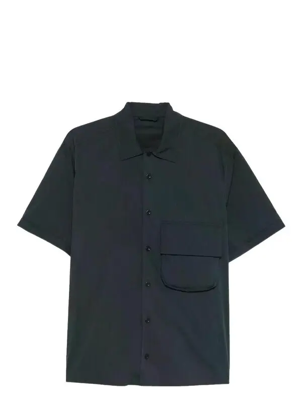 TEN C Flap-pocket Short-sleeve Shirt - Blue
