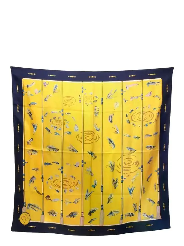Hermès 2000s 90 Carré Flies Silk Scarf - Yellow
