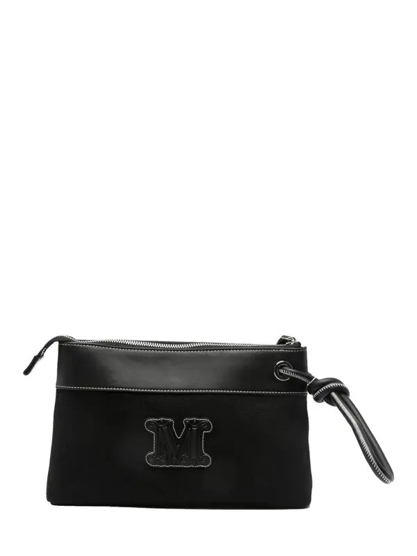 Max Mara Logo-patch Clutch Bag - Black