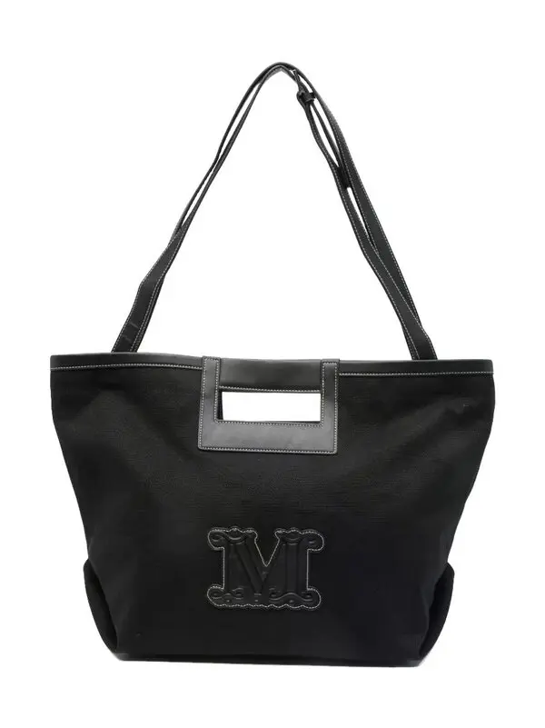 Max Mara Logo-patch Cut-out Tote - Black