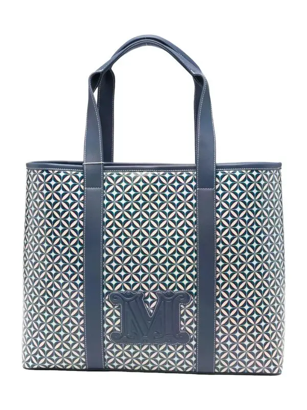 Max Mara Geometric-print Tote Bag - Blue