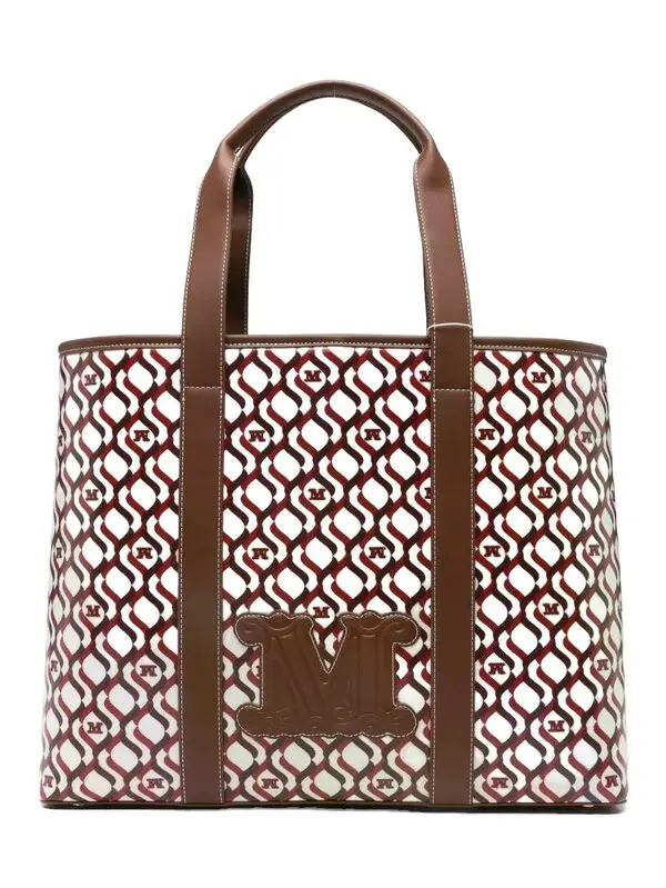 Max Mara Monogram-pattern Tote - White