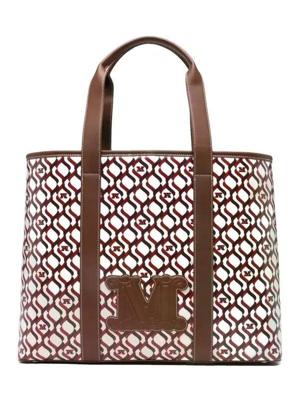 Max Mara Monogram-pattern Tote - White