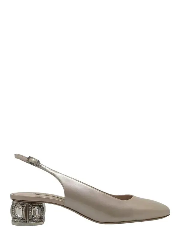 Casadei Crystal-embellished Slingback Pumps - Neutrals