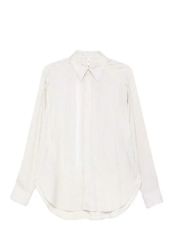 PETAR PETROV Striped Curved-hem Shirt - White