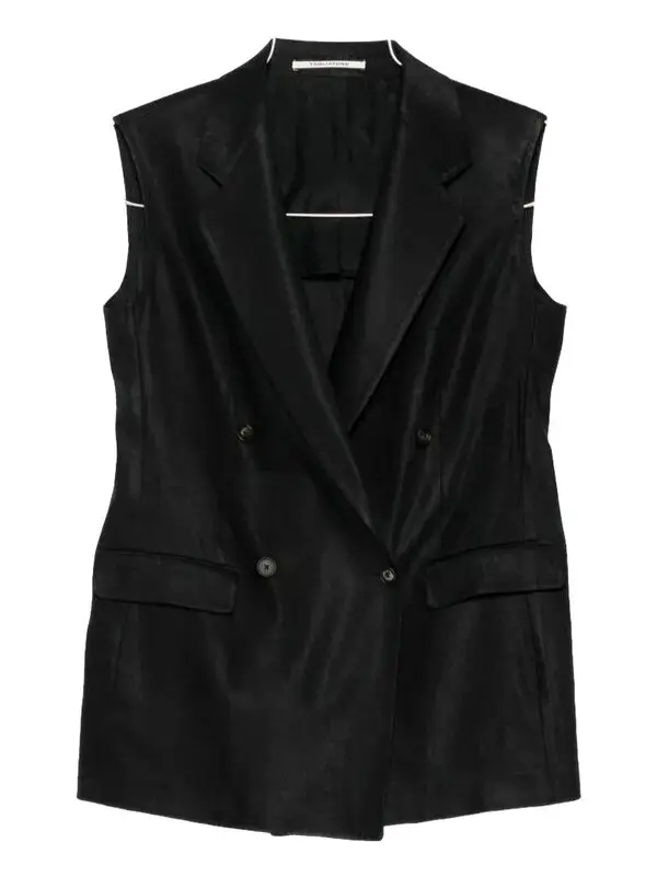 Tagliatore Double-breasted Sleeveless Waistcoat - Black