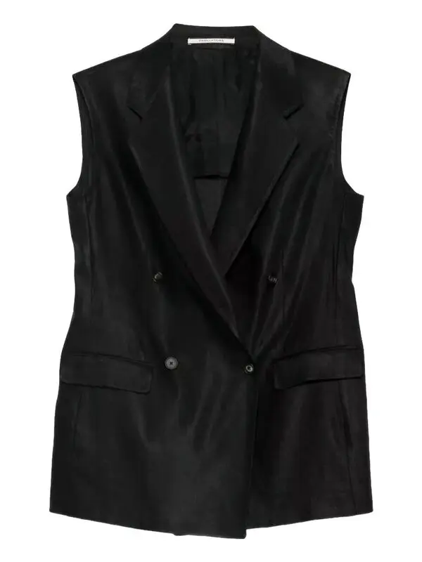 Tagliatore Double-breasted Sleeveless Waistcoat - Black