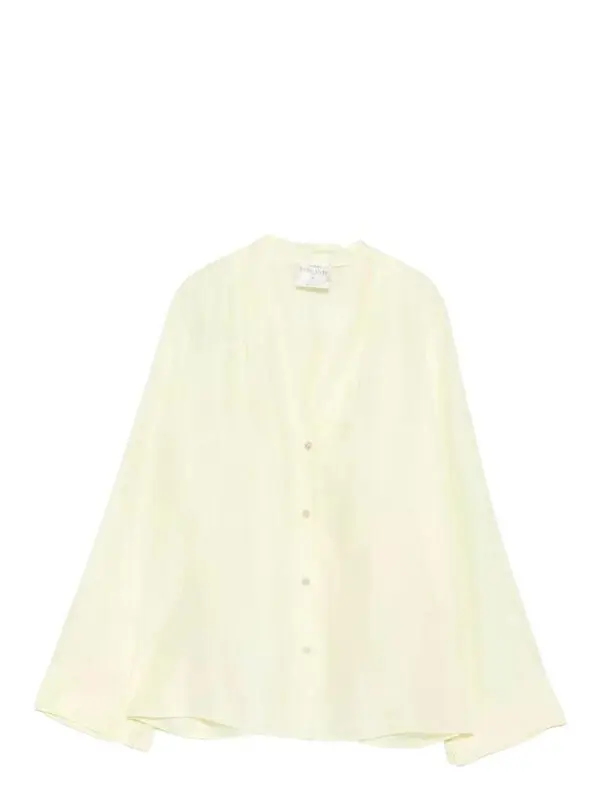 FORTE_FORTE V-neck Long-sleeved Shirt - Yellow