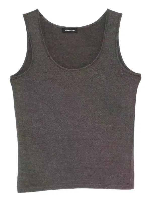 ANNE CLAIRE Scoop-neck Tank Top - Grey