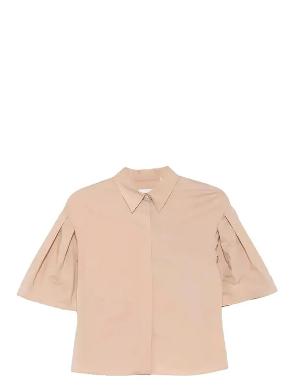 XACUS Ellery Pleated-sleeve Shirt - Neutrals