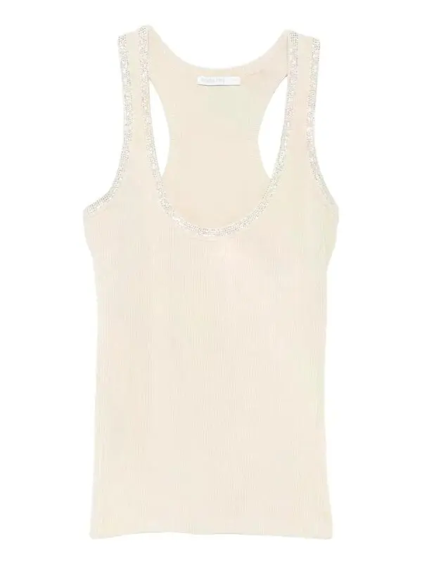 Patrizia Pepe Rhinestone-embellished Tank Top - Neutrals