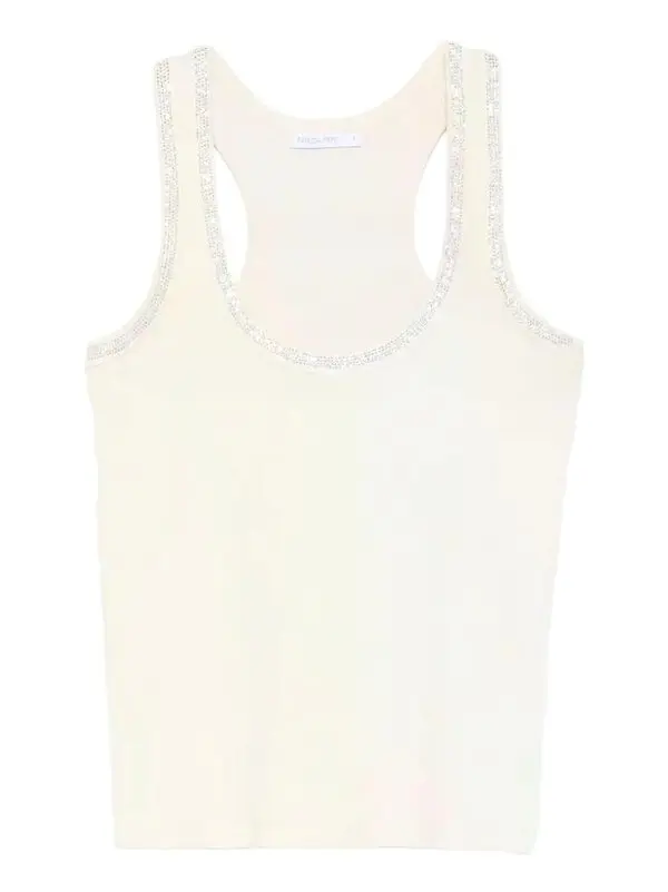 Patrizia Pepe Rhinestone-embellished Tank Top - Neutrals