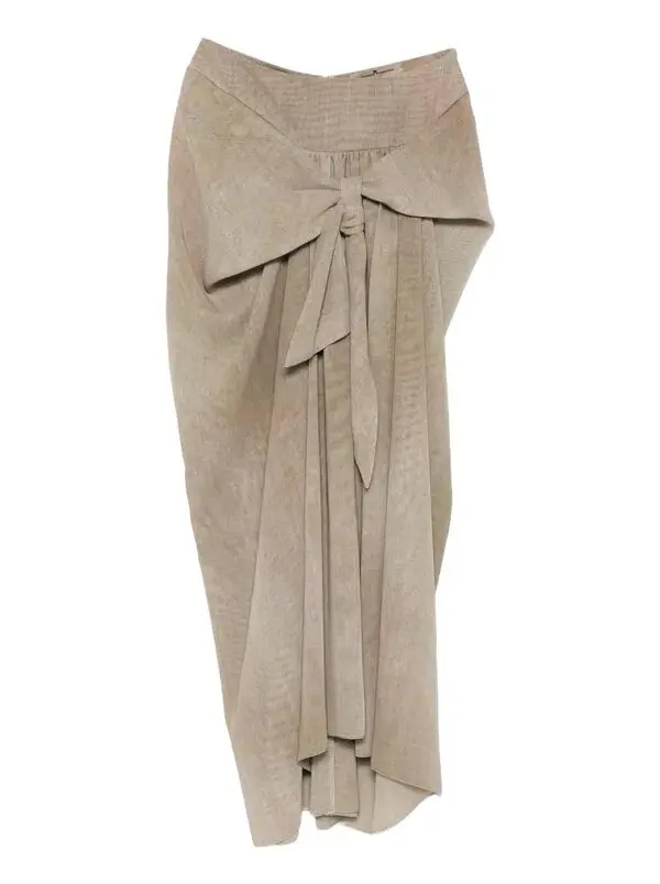 Ermanno Scervino Knotted Draped Maxi Skirt - Neutrals