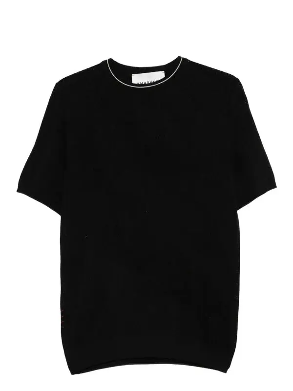AMARANTO Open-knit T-shirt - Black