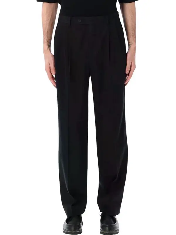 Auralee Two-tack Pleated Trousers - Black