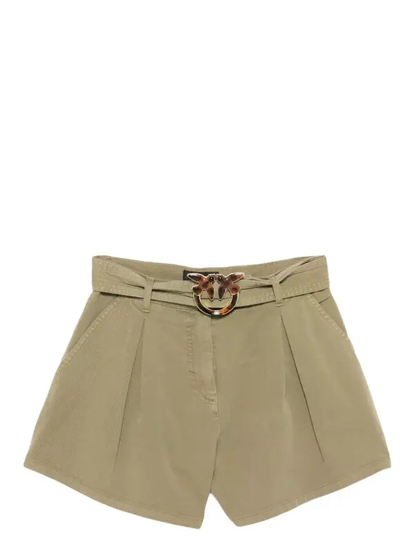 Pinko Love Birds Belted Shorts - Green