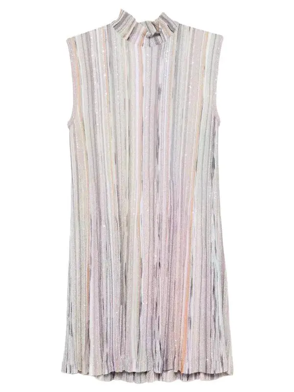Missoni Striped High-neck Mini Dress - Purple