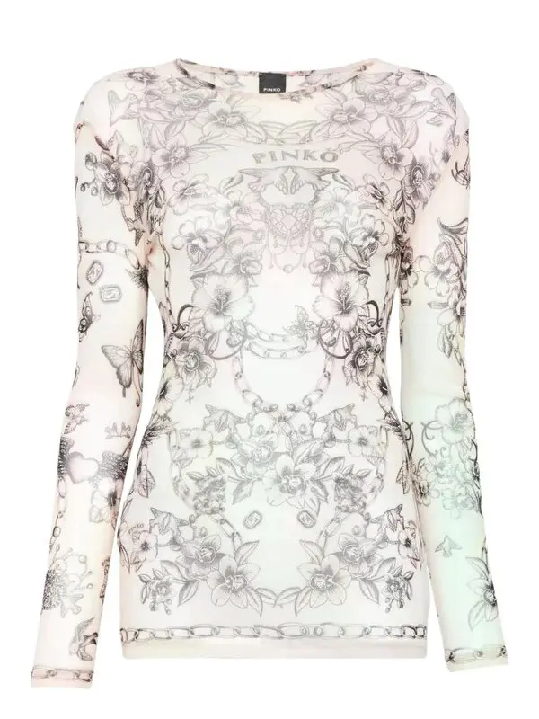 Pinko Magico Floral-print Top - Pink