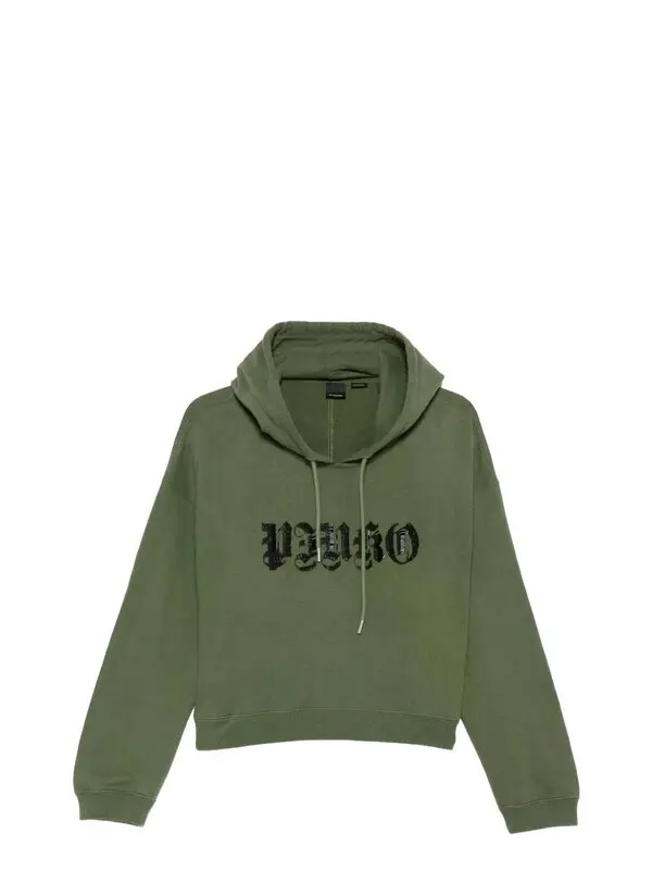 Pinko Logo-detail Hoodie - Green