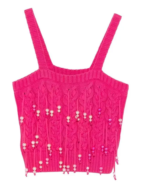Pinko Beaded-embellishment Vest - Pink