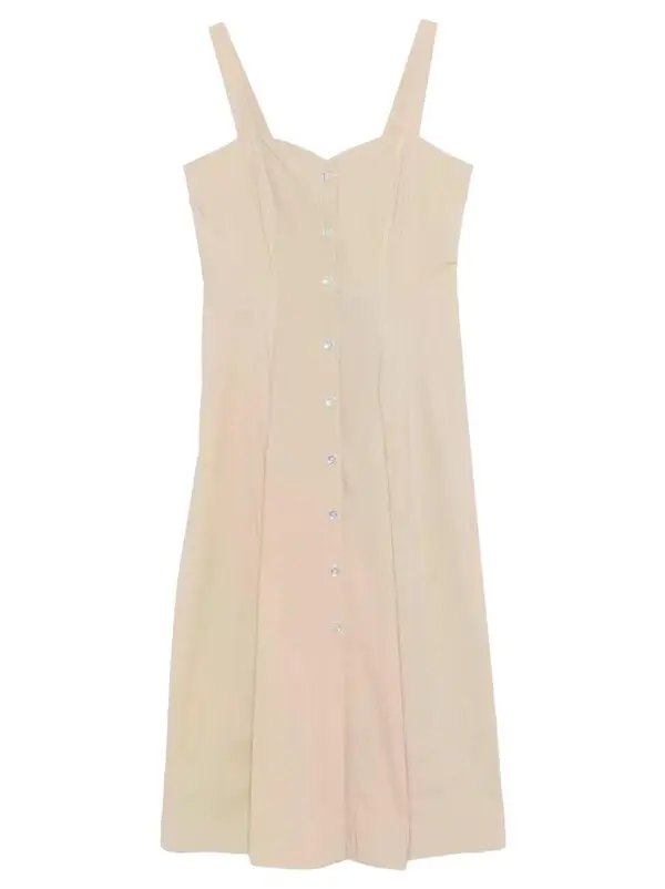Pinko Monia Buttoned Sleeveless Midi Dress - Neutrals