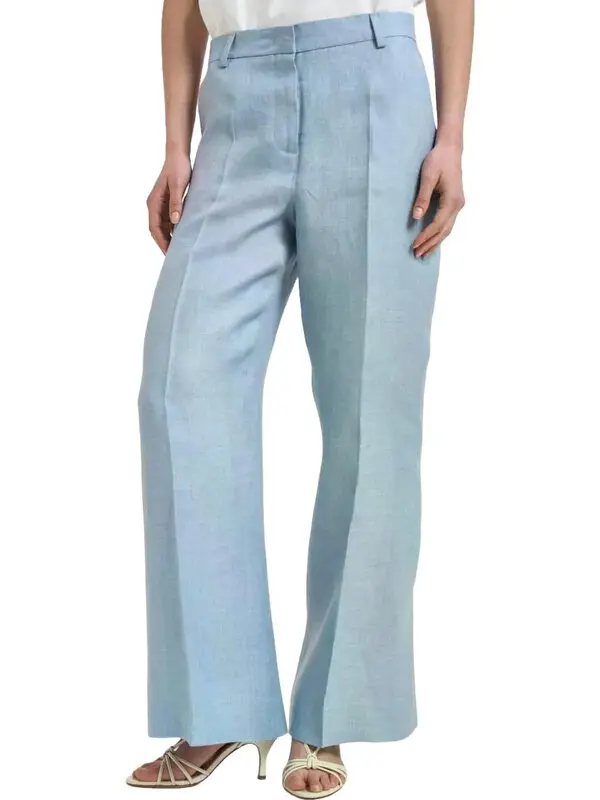 Max Mara Linen Tailored Trousers - Blue
