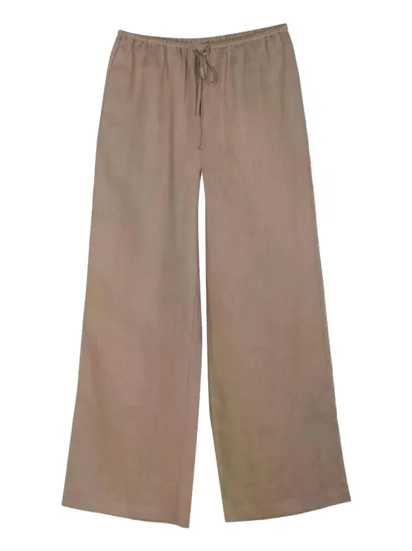 FRAME Drawstring Linen Trousers - Neutrals