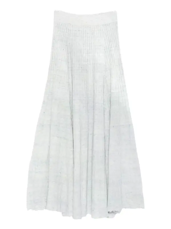 Fedeli Ribbed Knit Midi Skirt - Grey
