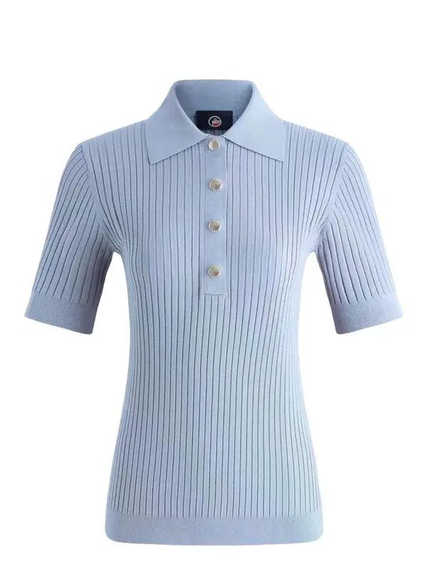Fusalp Ribbed Buttoned Polo Shirt - Blue