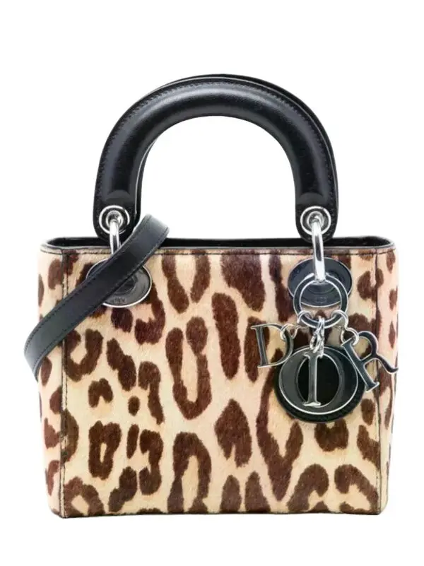 Dior 2014 Mini Pony Hair Leopard Print Lady Satchel - Neutrals