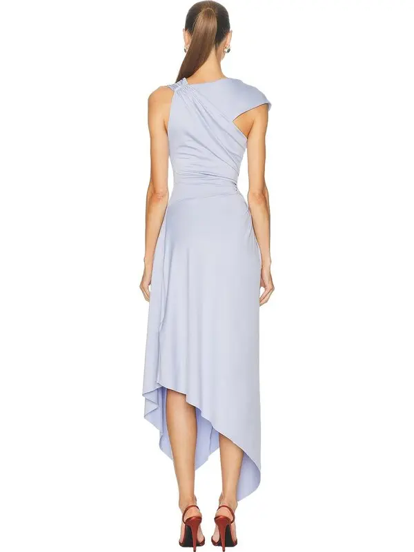 Victoria Beckham Asymmetric Midi Dress - Cloud Blue
