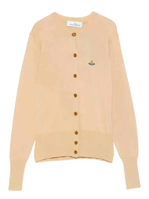 VIVIENNE WESTWOOD Logo-embroidered Cardigan - Neutrals