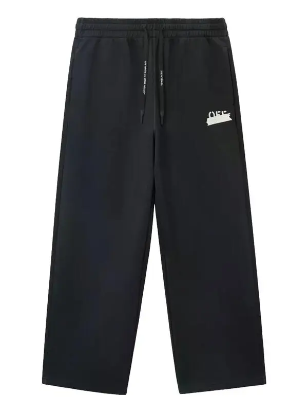 Off-White Drawstring-waist Arrow-graphic Track Pants - Black