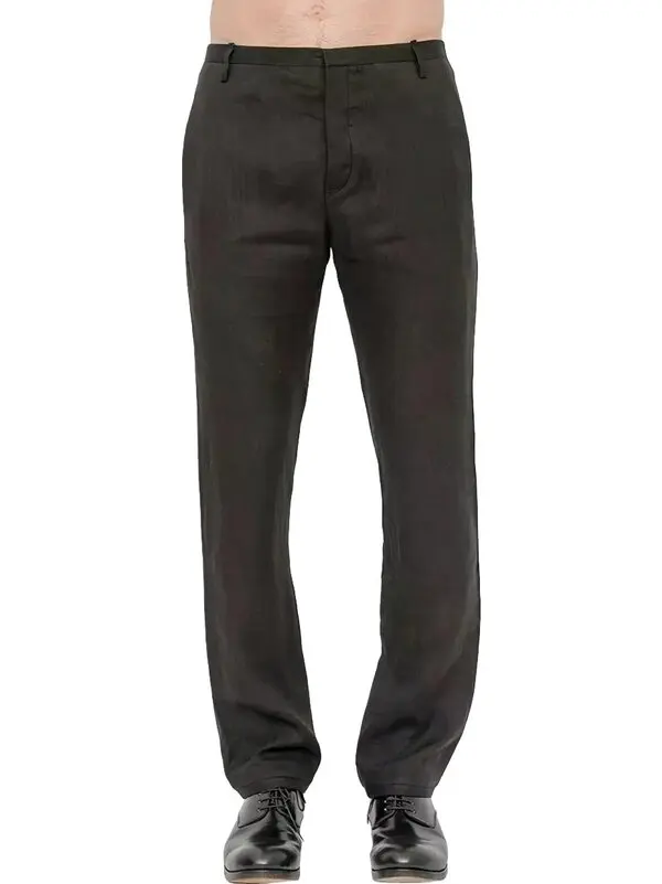 LABEL UNDER CONSTRUCTION Xy Axis Linen Trousers - Brown