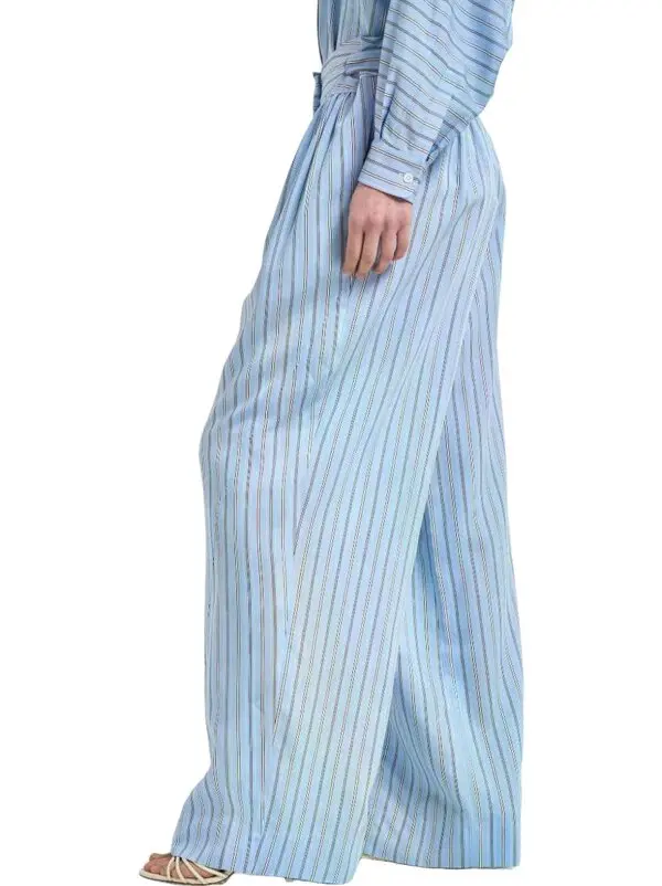 IRO PARIS Stripe-pattern Wide Leg Trousers - Blue