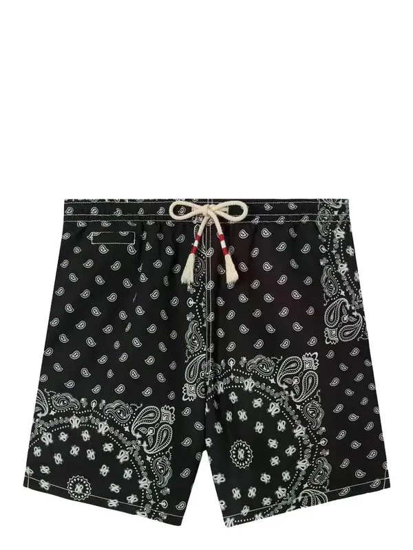 MC2 SAINT BARTH Paisley-print Swim Shorts - Black