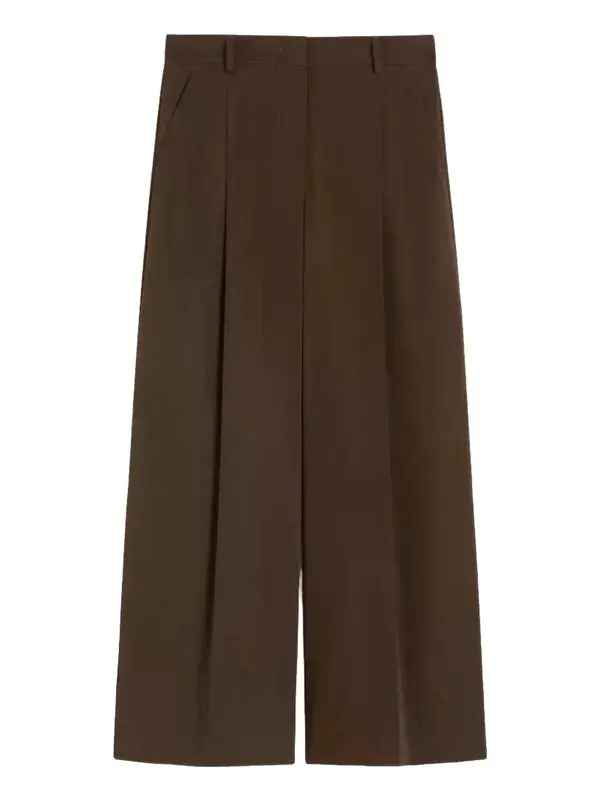 Max Mara Pleated Wide-leg Trousers - Brown