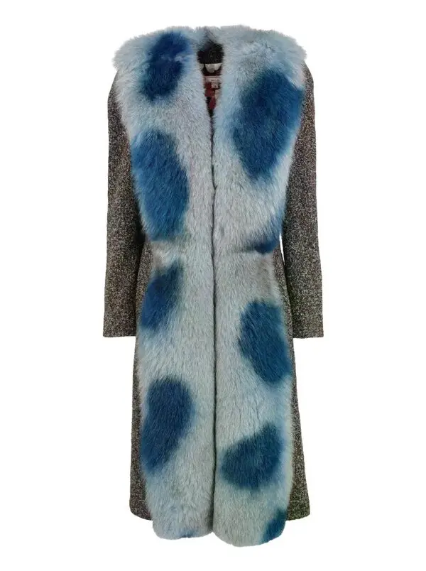 VOYAGE ET CIE Long-sleeve Coat With Faux-fur Trim - Grey