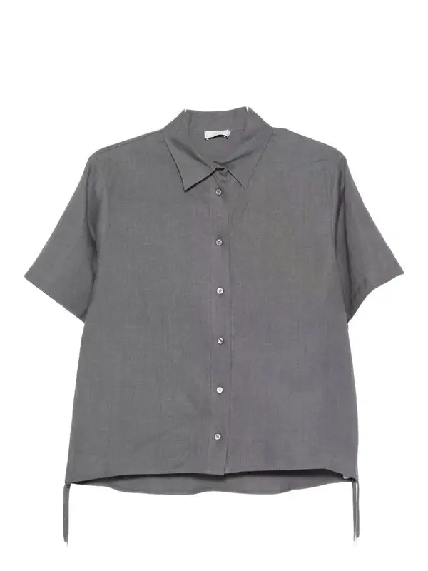 Peserico Short-sleeve Shirt With Drawstring Hem - Grey