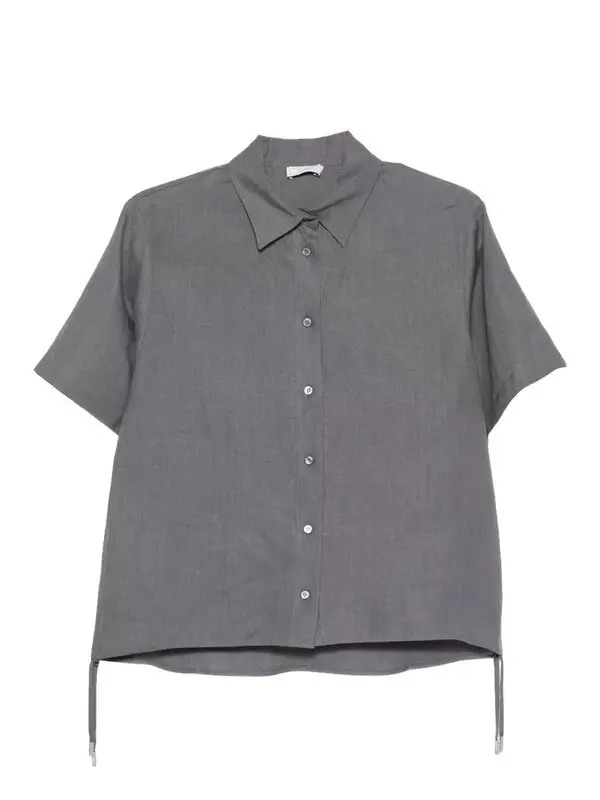 Peserico Short-sleeve Shirt With Drawstring Hem - Grey