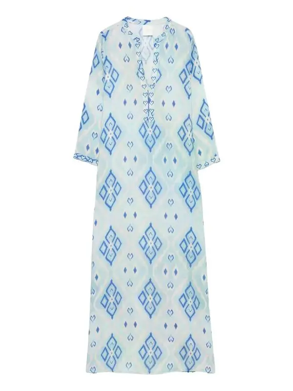 Nimo With Love V-neck Maxi Kaftan - Blue