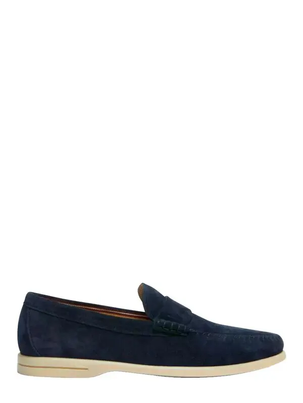 Bally Switz Moc Suede Loafers - Blue