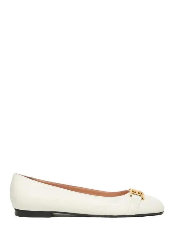 Bally Logo-plaque Leather Ballet Flats - Neutrals