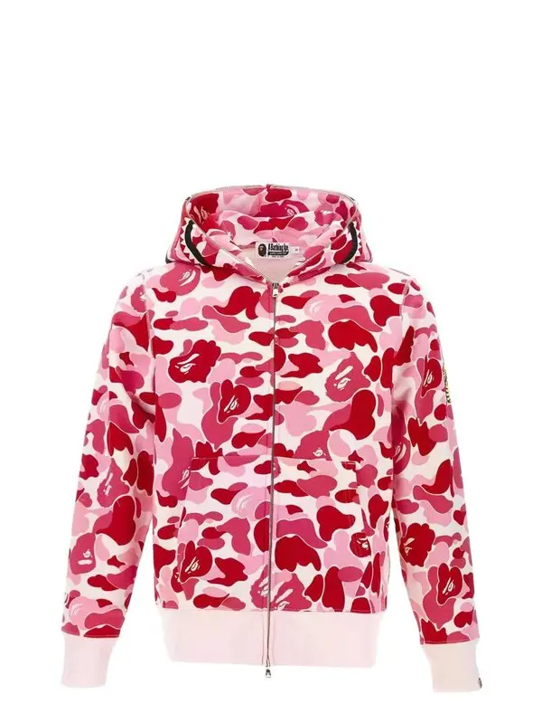 A BATHING APE Abc Camo 2nd Shark Hoodie - Pink