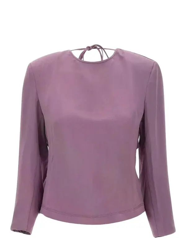 JACQUES Draped Open-back Blouse - Purple